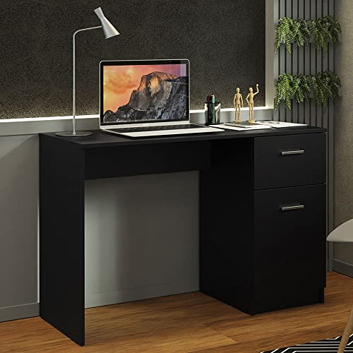 Madesa Compact Computer Desk Study Table for Small Spaces Home Office 43 Inch Student Laptop PC Writing Desks with Storage and Drawer - Black