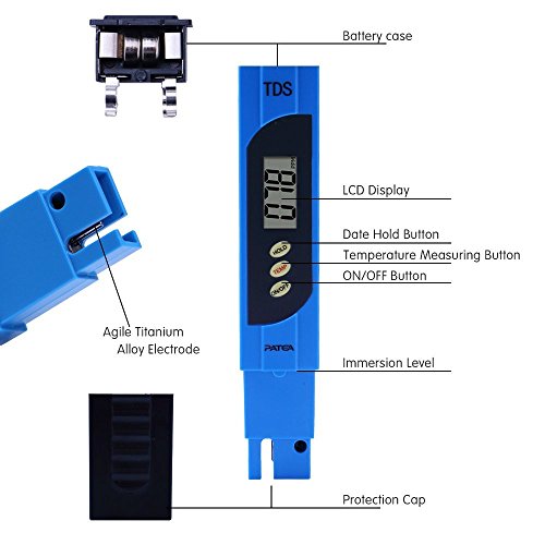 TDS Water Quality Tester,AMZSTAR Portable High Accuracy Handheld TDS Water Quality Digital Tester Meter with 0-9990 ppm Measurement Range,TDS Digital Measurement(Measured Water)