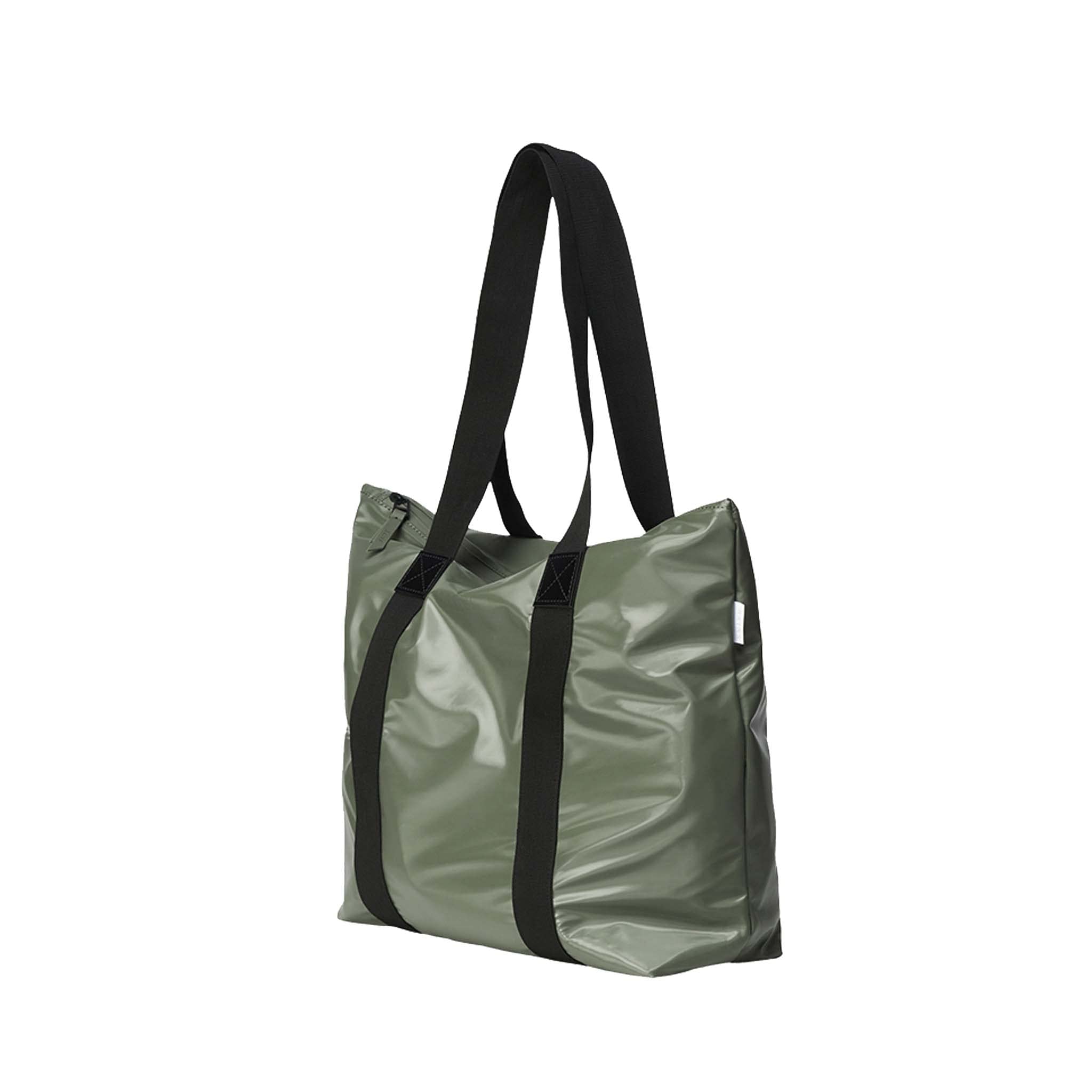 Rains Tote Bag Rush | 84 Shiny Olive Size One Size 1225