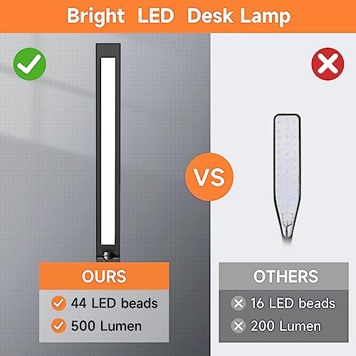 Mubarek Desk Lamp,15 Modes LED Desk Light,500 Lumen LED Lamp,Dimmable LED Table Lamp,Desk Lamps Office Accessories,Adjustable&Foldable Reading Lamp,Desk Light,LED Desk Lamp for Study Lamp,Bedside Lamp