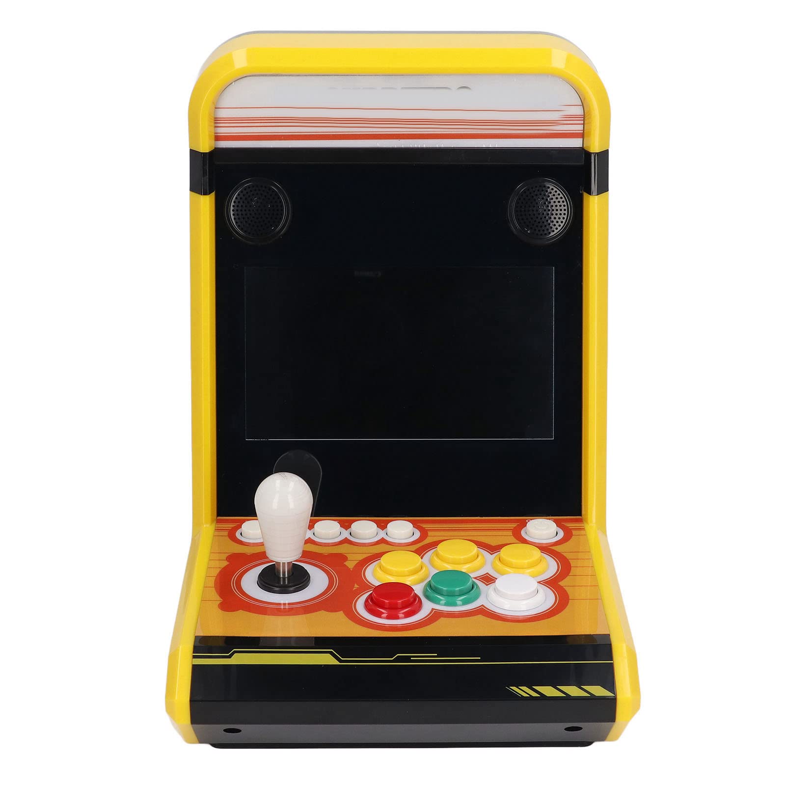 US Plug 100-240V WearResistant Portable Joystick Controller Game Machine Mini 7 Inch Rocker Arcade Game Machine for Home Use (Yellow)