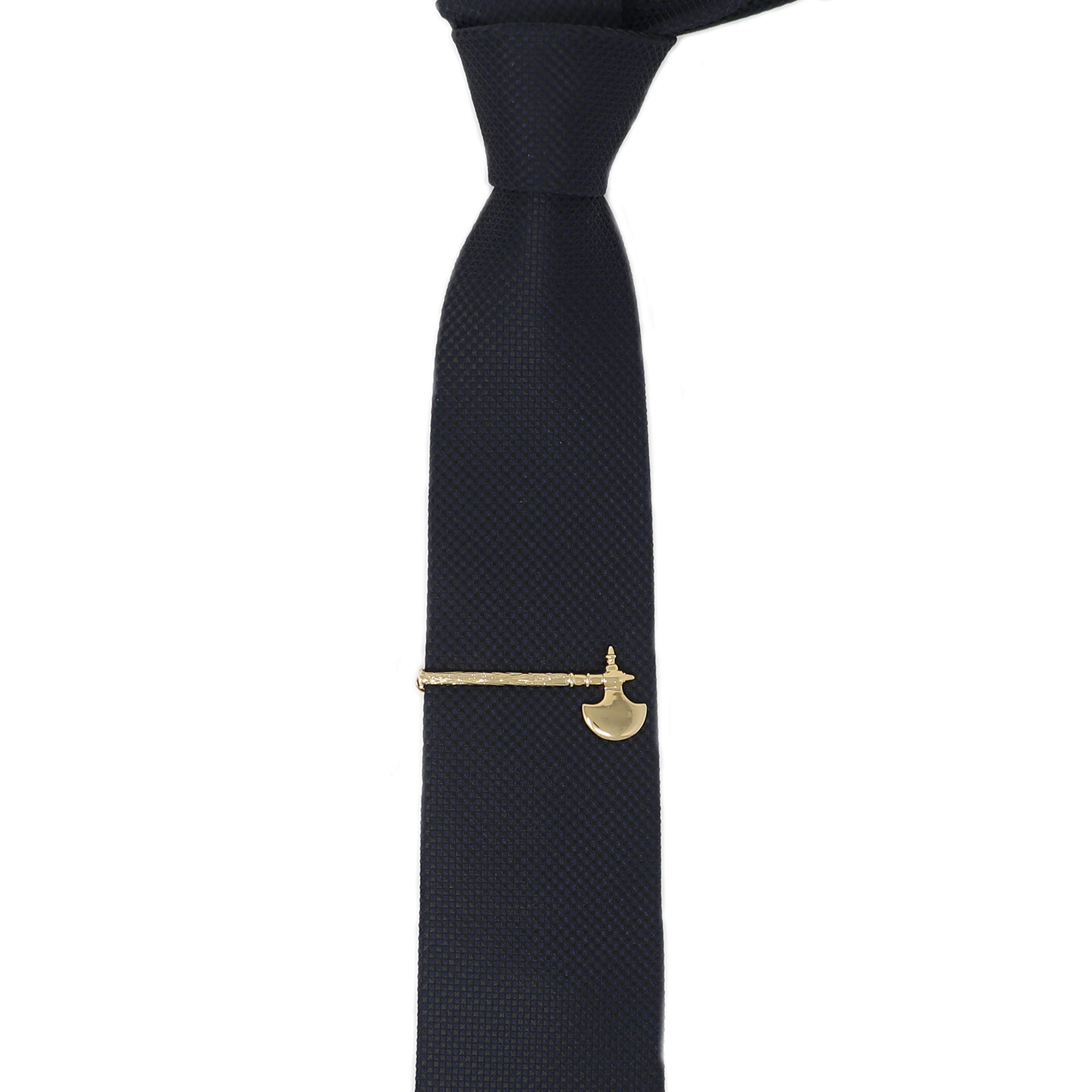 MENDEPOT Gold Vintage Axe Tie Bar Battle Axe Tie Clip With Box