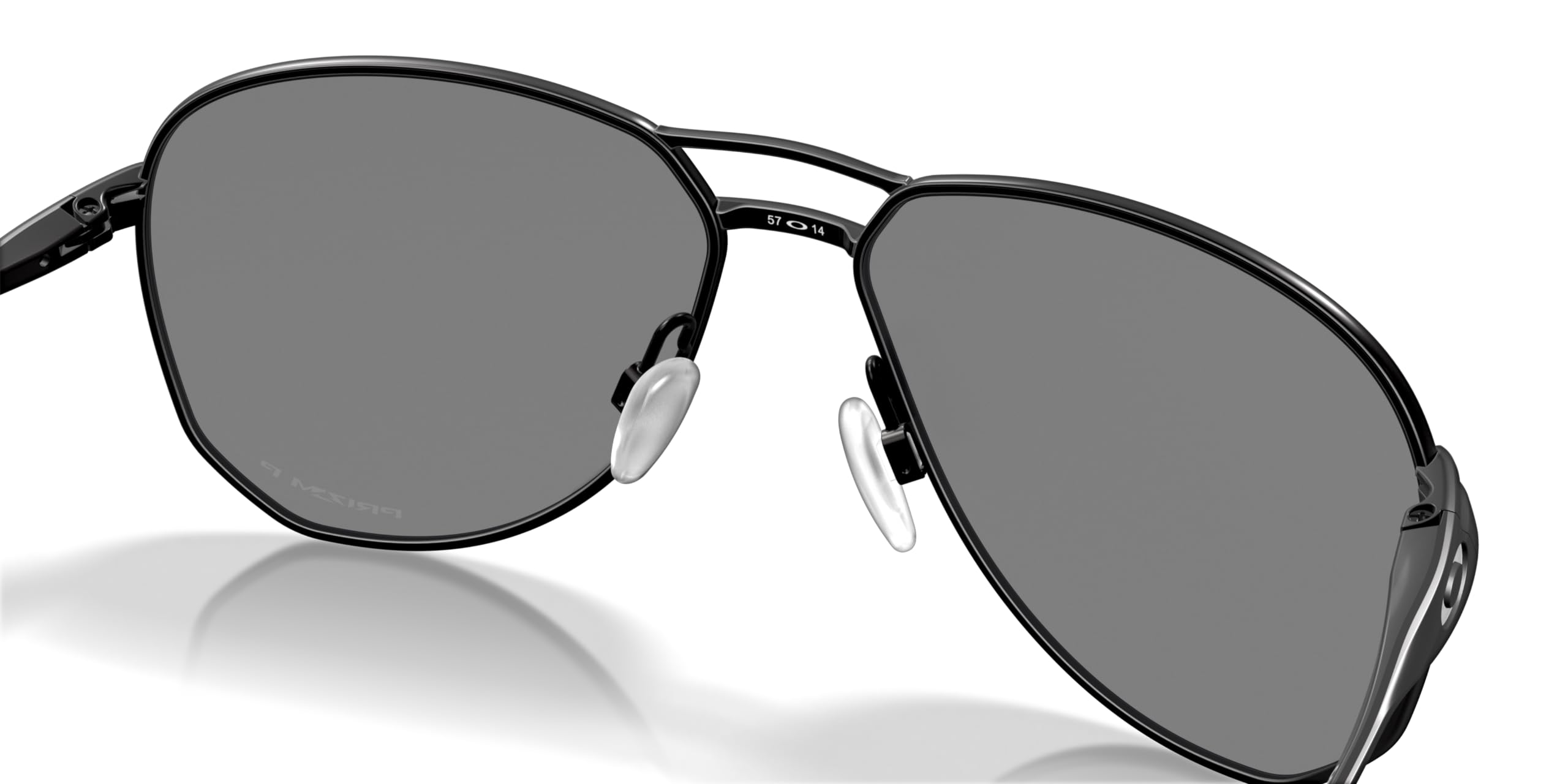 Oakley Men's OO4147 Contrail Aviator Sunglasses, Satin Black/Prizm Black Polarized, 57 mm
