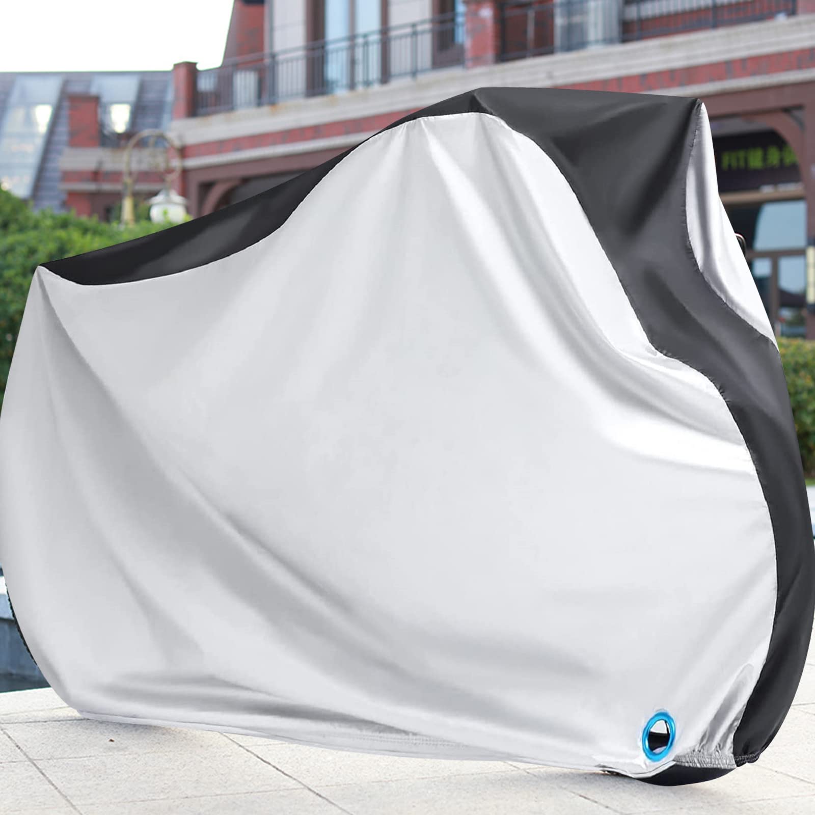 ResArea Waterproof Bike Cover with Lock Hole Outdoor Bicycle Cover Rainproof windproof Sun UV Protection Polyester Fabric Cycle Cover