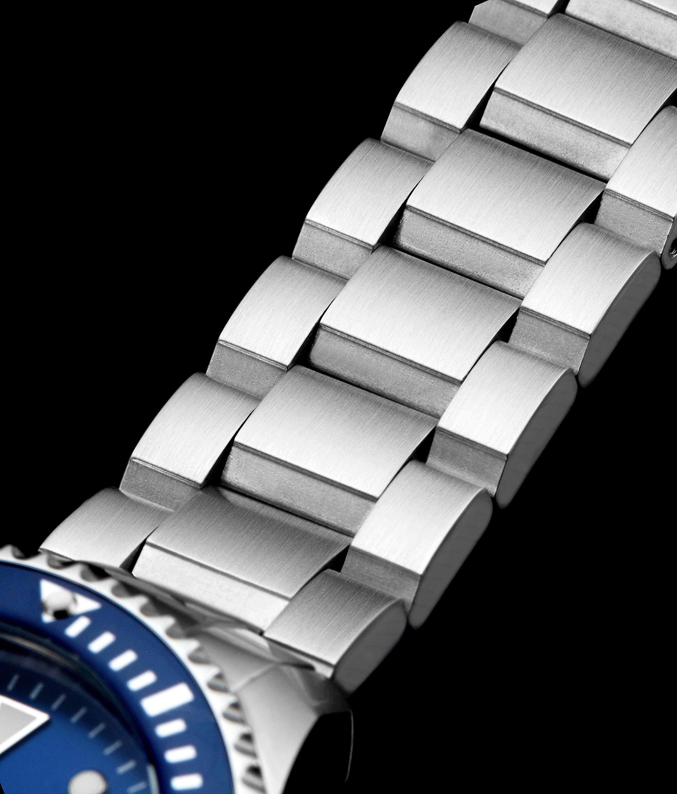 Mens Automatic Stainless Steel Professional DEPTHMASTER Dive Watch, 200 Meters Water Resistant, Brushed and Beveled Bracelet with Divers Safety Clasp and Screw Down Crown (Blue)