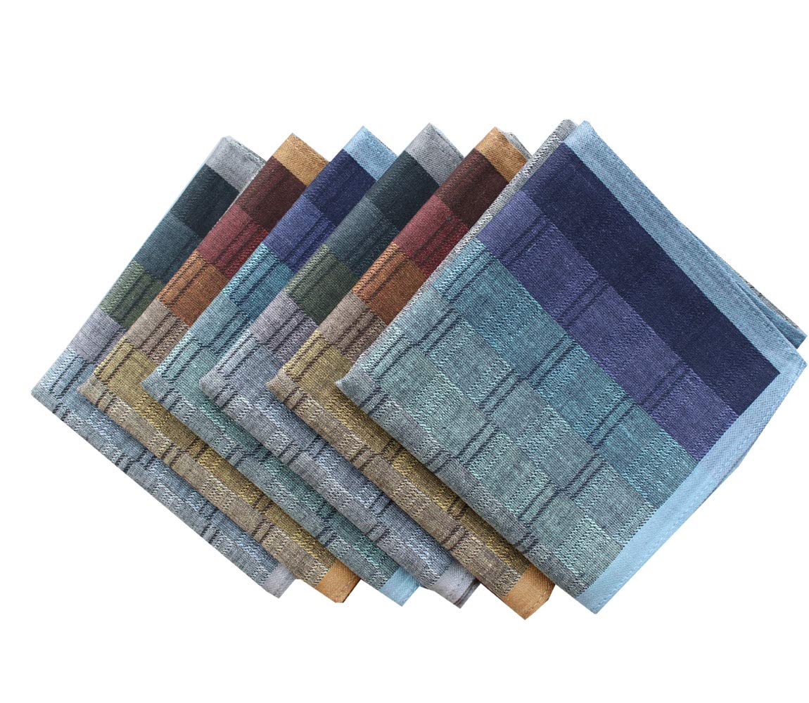 Mens Cotton Handkerchiefs Classic Hankies Assorted 3Pieces