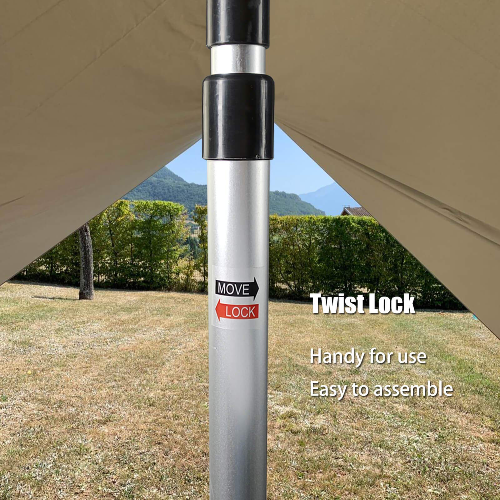 Orgrimmar Adjustable Tarp Poles Set of 2 Telescoping Aluminum Rods Portable Lightweight Replacement Tent Poles for Camping Awning Backpacking Hiking Hammock Rain Fly