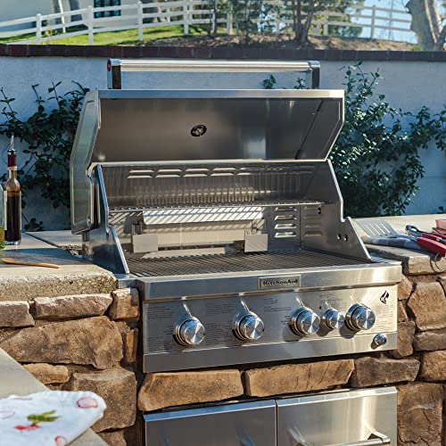 KitchenAid 740-0780 4-Burner Stainless Steel Built-In 61,000 BTU Propane Gas Island Grill w/ Rotisserie Burner