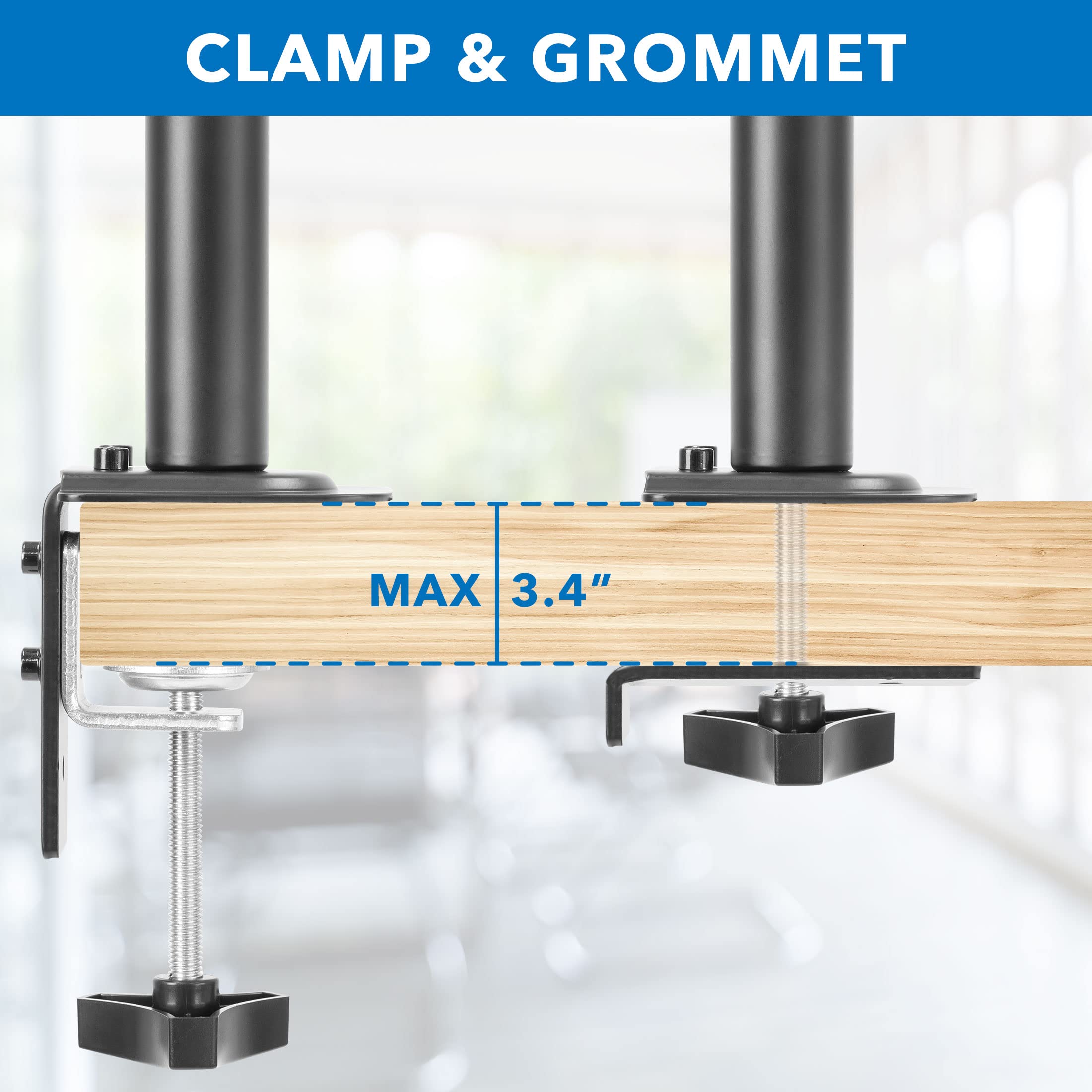 Mount-It! Laptop Desk Mount, Fully Adjustable Ergonomic Laptop Arm with Vented Tray, Cable Management, Clamp and Grommet Base, Fits Laptops up to 17 Inches, Black