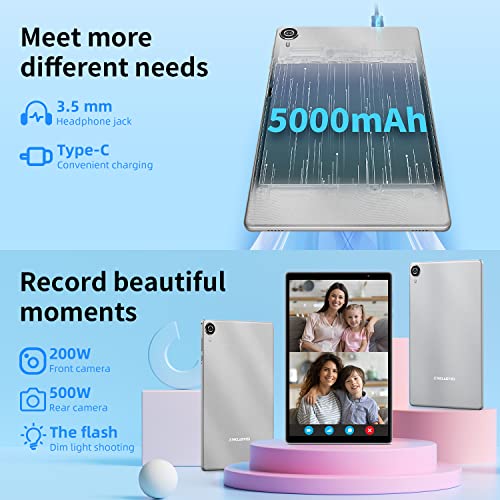 TECLAST Tablet 10 inch Android 12 Tablets, P25T 3GB RAM+64GB ROM(TF 1TB), Wi-Fi 6 Tablet PC, 1.8Ghz 4-core CPU, 2.4G/5G WiFi, 800x1280 FHD IPS, Bluetooth 5.0, Dual Cameras, 6000 mAh, Stereo