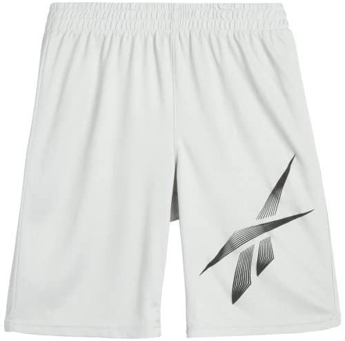 Reebok Boys’ Active Shorts – 2 Pack Athletic Performance Dry Fit Gym Basketball Shorts (S-XL), Size Small, Charcoal/Heather Grey