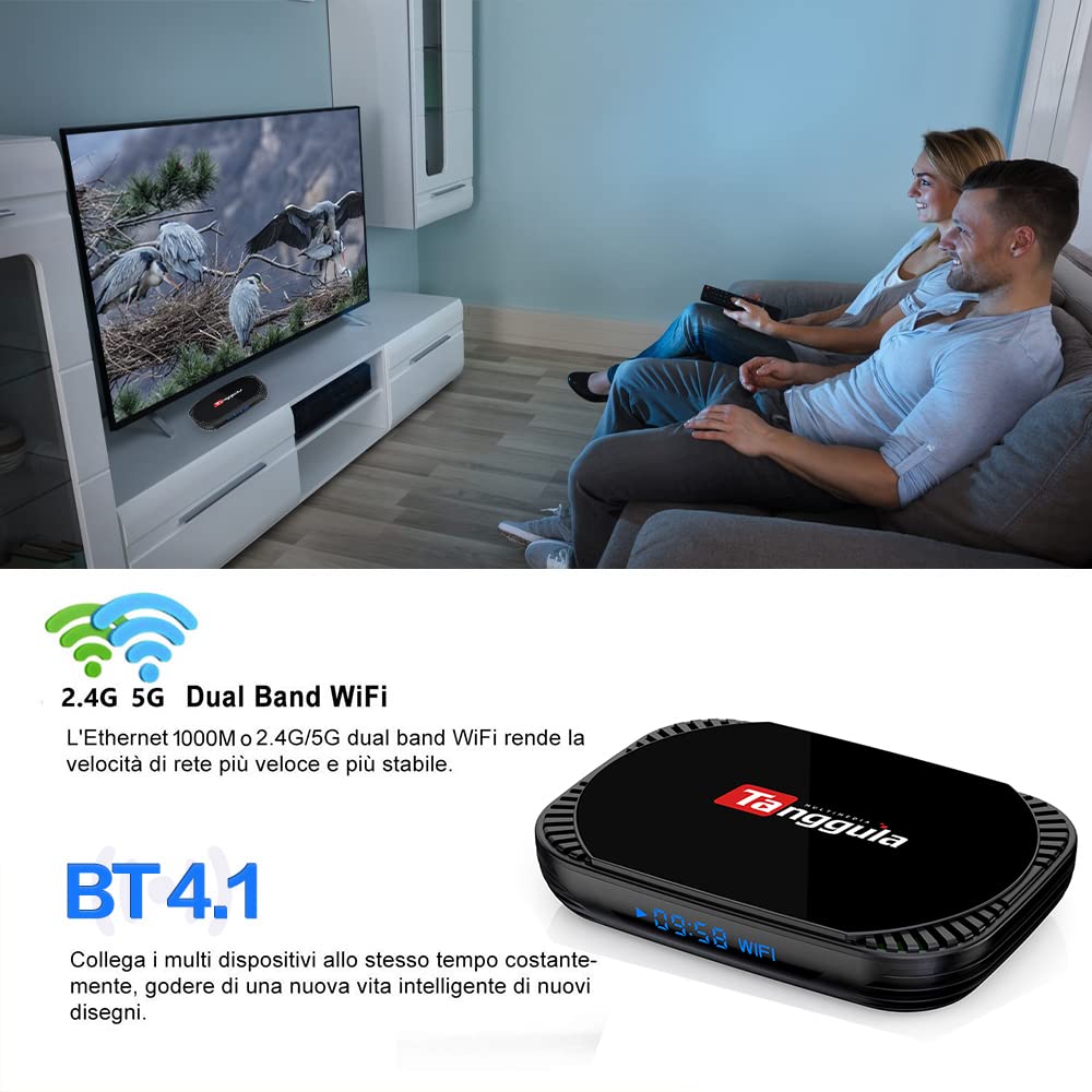 X-verse Tanggula X5 TV Box, 2022 New Android TV Box, 4GB+128GB Android 11.0 Streaming Device with Latest Dual Band WiFi 2.4GHz/5GHz Free Backlit Mini Keyboard