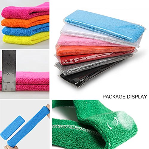 MAKLULU Double Terry Headbands for Sports & Outdoors, Moisture Sweat Wicking with 2 ply 100% Cotton Surface, 4PCS Colorful Pack - T02