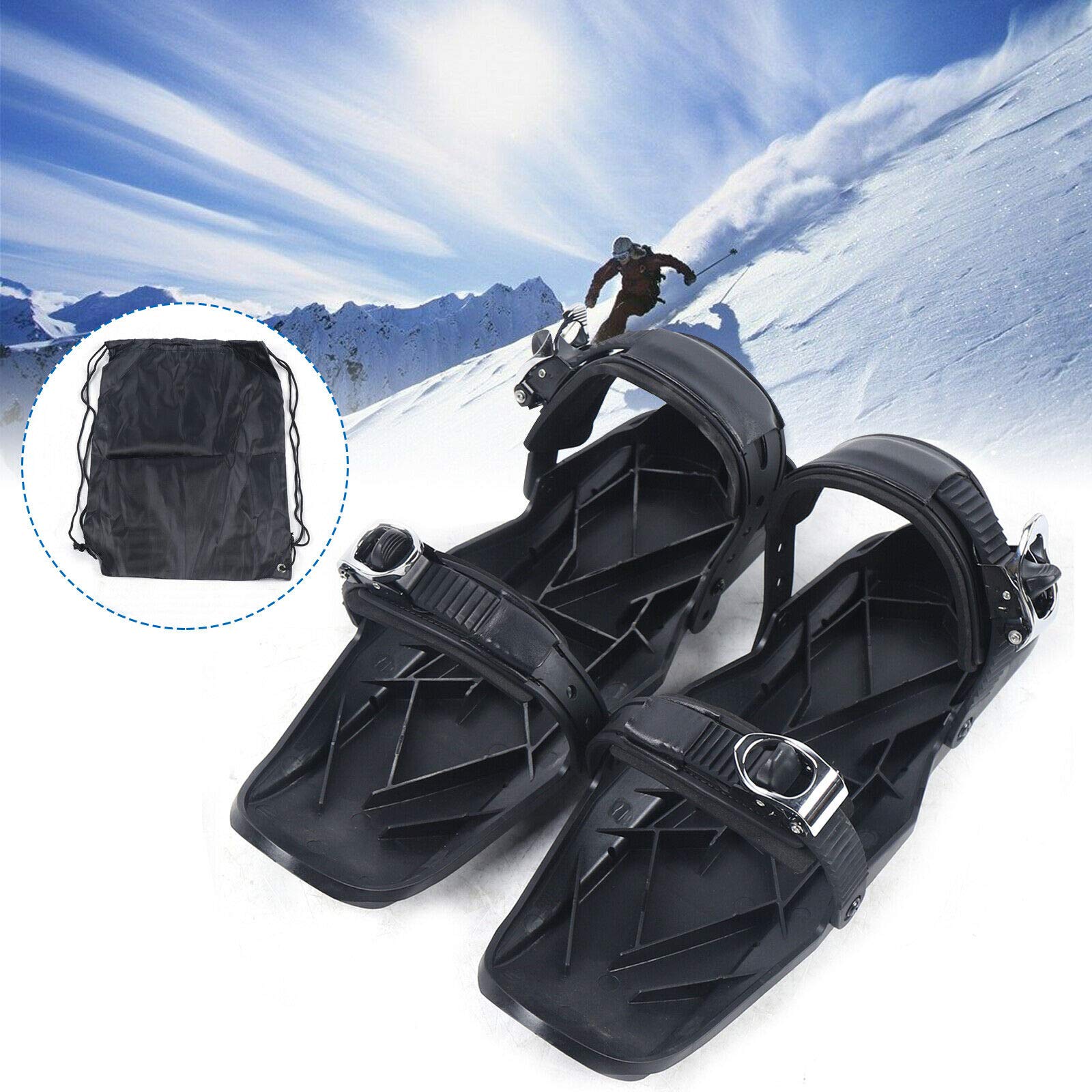 Mini Skiing Sled Snow Board Ski Boots Ski Shoes Combine Skates with Bindings, Suitable for Snow Parks, Forest Trails and Cross-Country Skiing