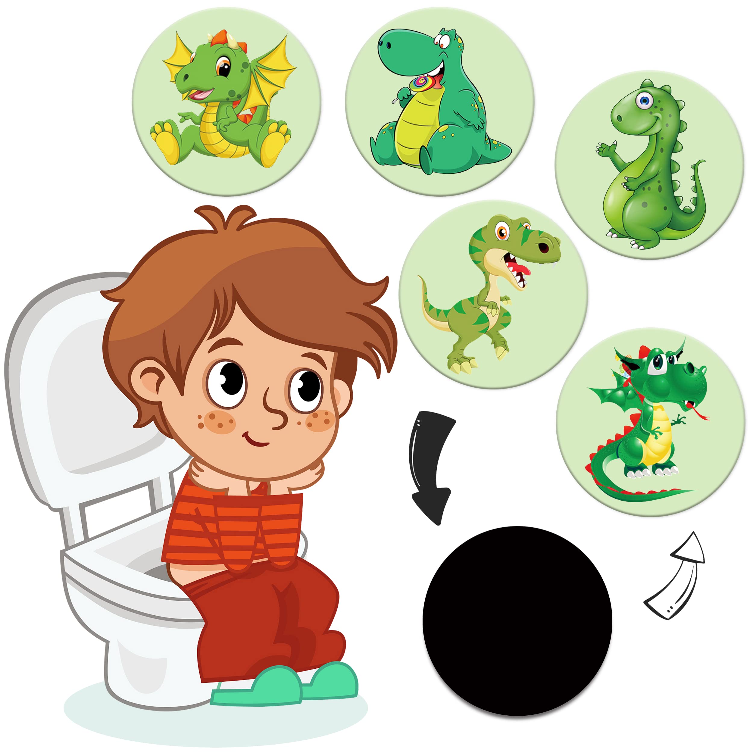 Yeeeasy Animal Dinosaur Potty Training Stickers for Toddler Boys Magic Color Changing Stickers Packs for Potty Training Toilet Reward Targets (20 Pcs)
