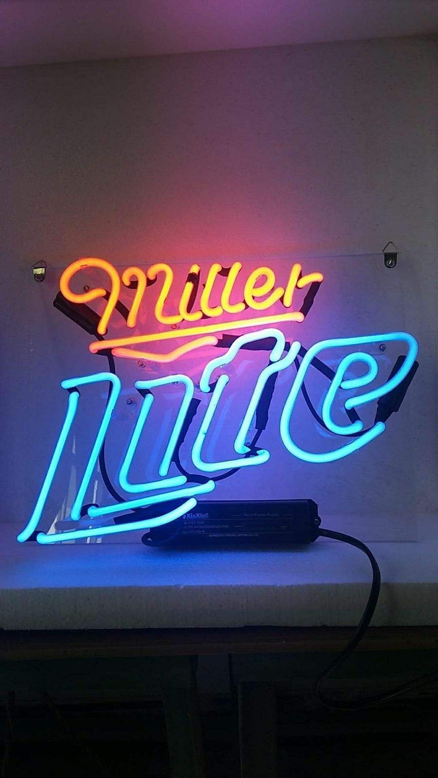 Queen Sense 20" Millers Lite Neon Sign Acrylic Pub Bar Handmade Wall Decor Neon Light A120MLA