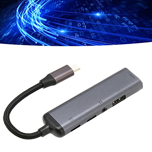 USB C Hub, USB C Adapter, Type C Hub to USB3.1 USB2.0 Adapter, 5 in 1 USB C Docking Station with 4K , PD100W for Mobile Phones, Laptops, Desktop Computers, Tablet