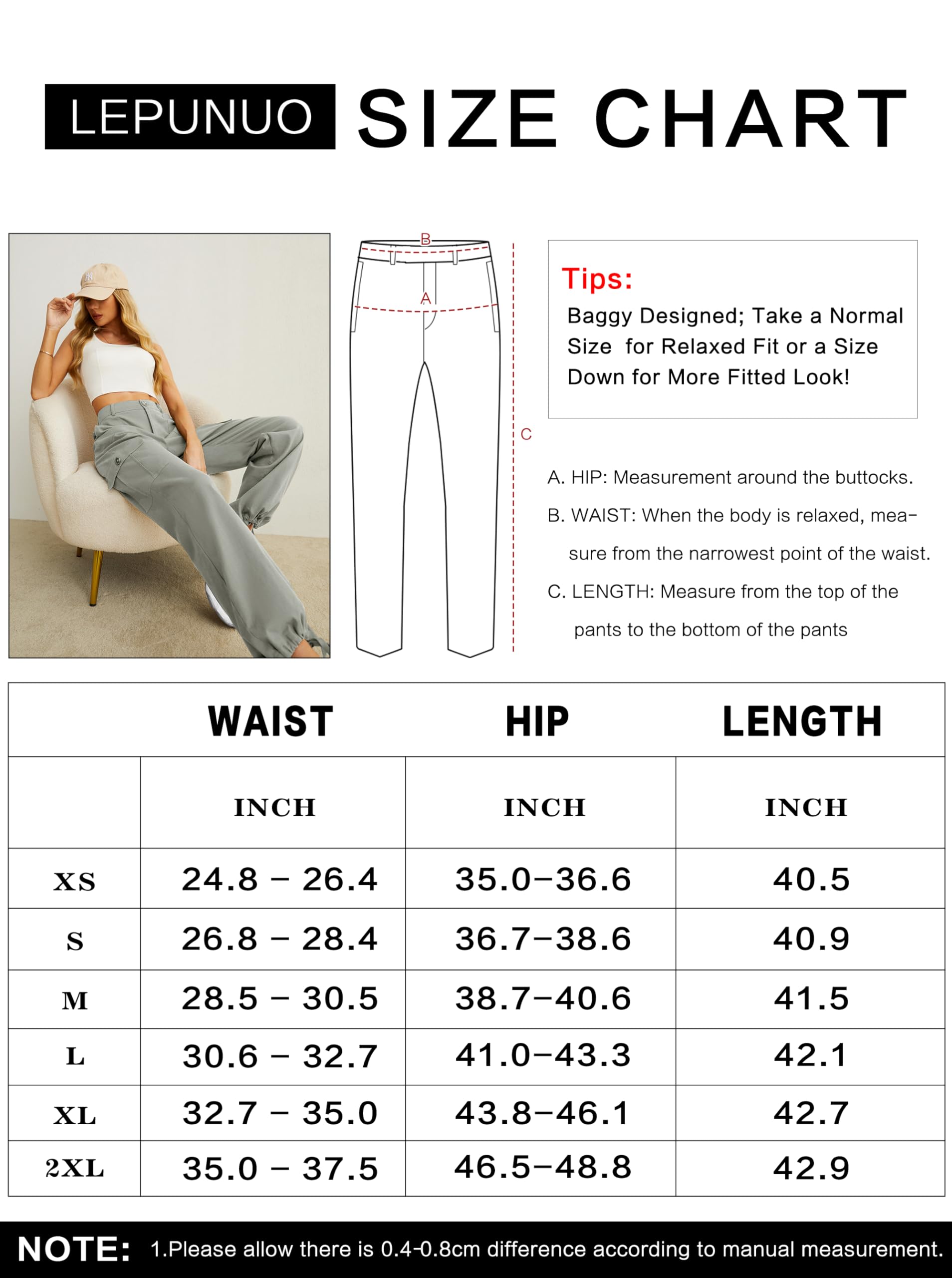 Lepunuo Women High Waisted Cargo Pants Wide Leg Casual Pants 6 Pockets Combat Military Trousers Silver Gray, X-Small