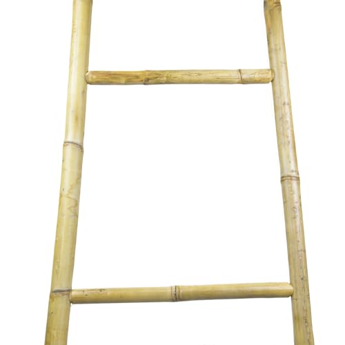 ZEW AC323 4 TIER Bath Bamboo 4 Level Towel Ladder Rack for Bathroom, Natural