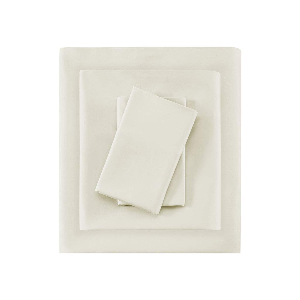 Madison Park 600 Thread Count Luxurious Hypoallergenic Ultra Soft Breathable 100% Pima Cotton 4 Piece Sheet Set, King, Seafoam