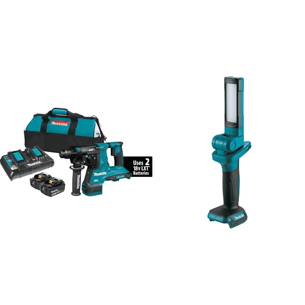 Makita XRH08PT 36V (18V X2) LXT Brushless 1-1/8" SDS-PLUS AVT Rotary Hammer Kit (5.0Ah) with bonus 18V LXT Lithium-Ion Cordless 18 L.E.D. Flashlight