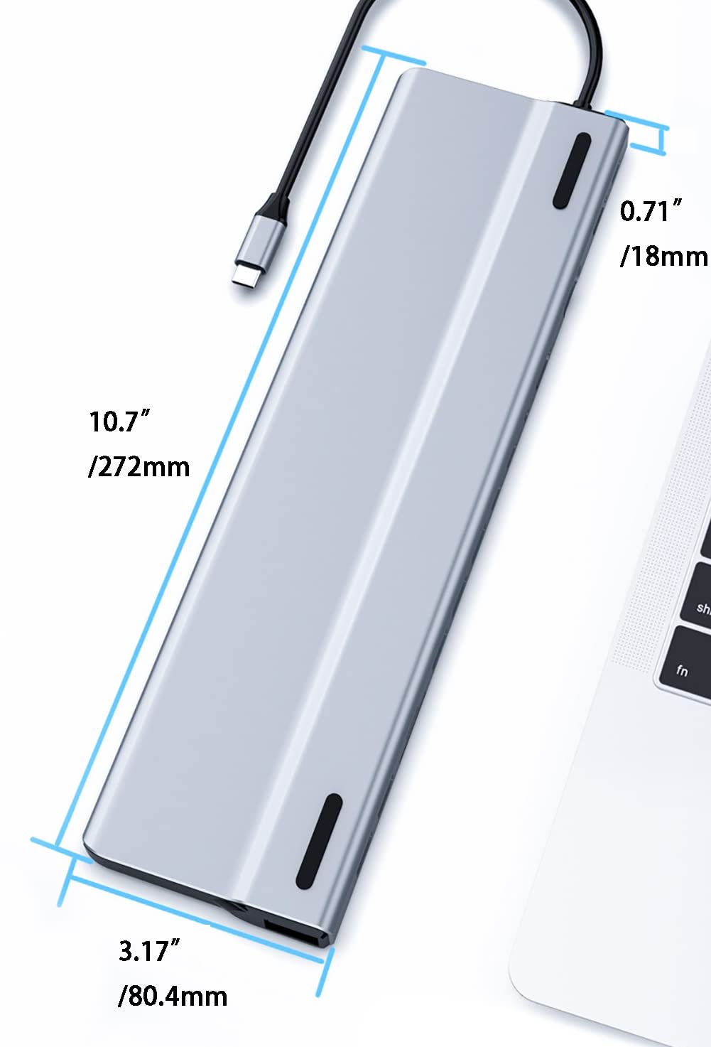 USB C Hub,USB-C Laptop Docking Station,14 in 1 Type C Adapter Compatible for MacBook and Windows(HDMI VGA PD3.0 SD TF Card Reader Gigabit Ethernet USB Ports)