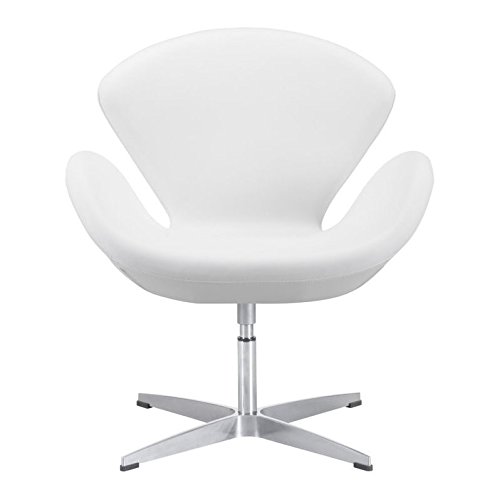MAKLAINE Modern Faux Leather 29.9''H x 28''W x 21.8''D White Occasional Chair