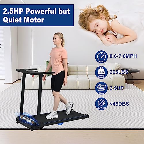 Merax Folding Treadmills for Home Electric Treadmill Workout Running Machine Exercise Equipment 2.5HP, Double Shock Absorption Walking Treadmill 12 Preset Programs Expertly Engineered Walking Pad