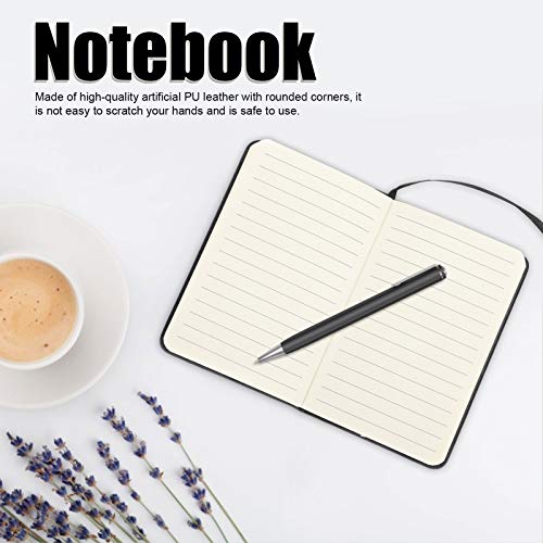 Uxsiya Strap Notebook A6 3Pcs Notebook PU Lather Gratitude Diary Office Notes for Writing Diary(black)