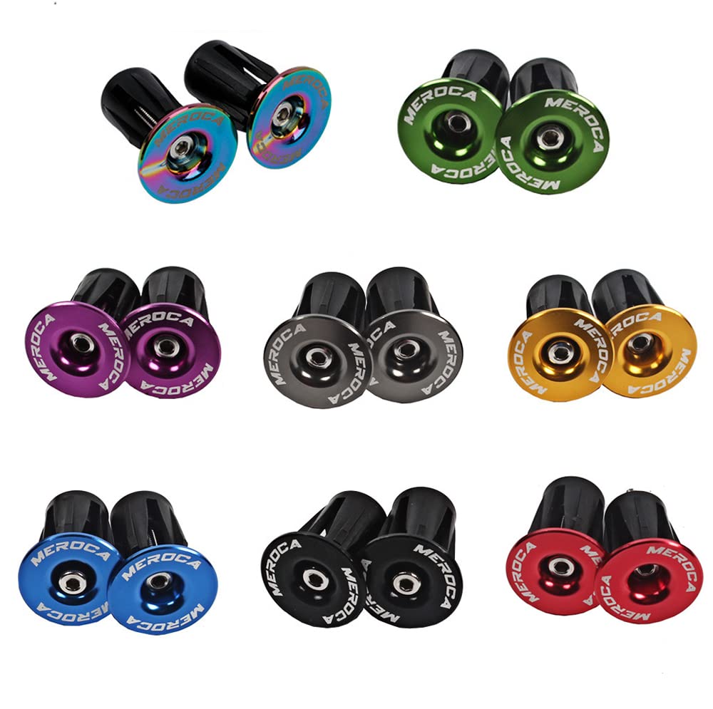 RANOKI Bar End Plugs Aluminum 1 Pairs for Most Bicycle Road Bike Mountain Bike MTB, BMX Bar Ends Handlebar (Blue)