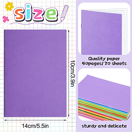 Yeaqee 200 Pcs Pocket Notebook Bulk, 4 x 5.5 In, 40 Pages, Colorful Travel Journal Set Small Pocket Notebooks for Kids Blank Memo Mini Sketchbook Unlined Notepads Books 10 Colors for Students