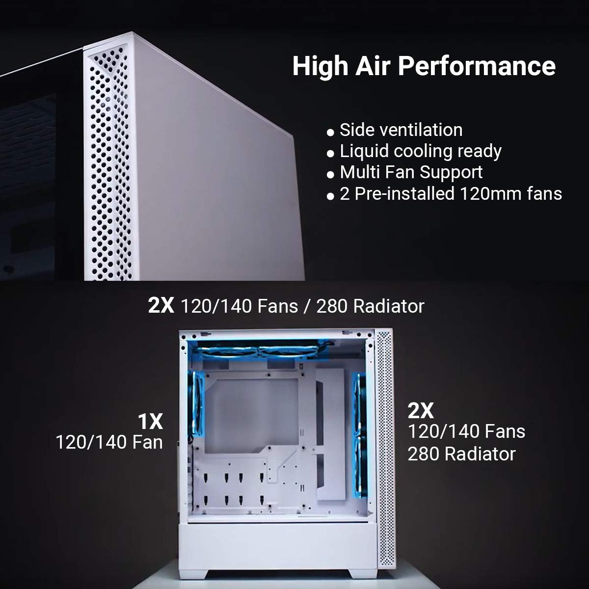 Lian Li Mid-Tower Chassis Micro ATX Computer Case PC Gaming Case w/Tempered Glass Side Panel, Magnetic Dust Filter, Water-Cooling Ready, Side Ventilation, 2x120mm PWM Fan Pre-Installed (205M, Black)