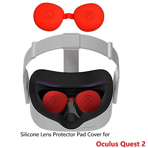 Oculus Quest 2 Accessories Bundle, Silicone Face Cover Pad for Oculus Quest 2 with 1 Silicone VR Face Cover Replace + 1 Lens Protective Cover + 2 Touch Controller Grip Covers Set (Red)
