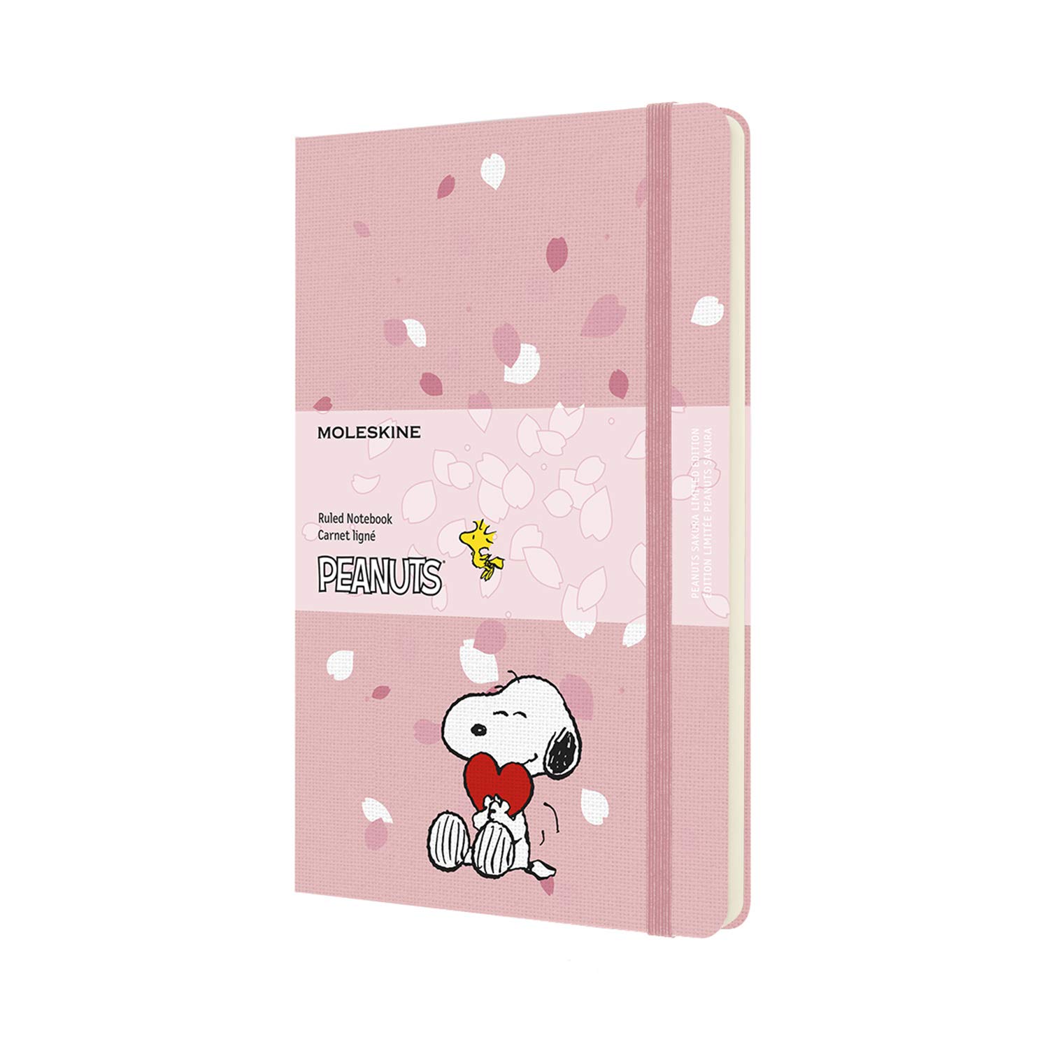 Moleskine Limited Edition Peanuts Sakura Notebook, Hard Cover, Large (5" x 8.25"), Ruled/Lined, Graphic 2, 240 Pages