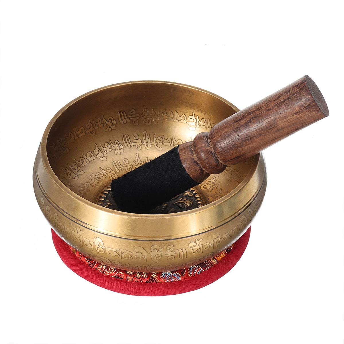 TJLSS Tibetan Meditation Singing Bowl Nepalese Buddhist Chanting Bowl Buddhist Sound Bowl Mallet Mat Copper Handmade Carft
