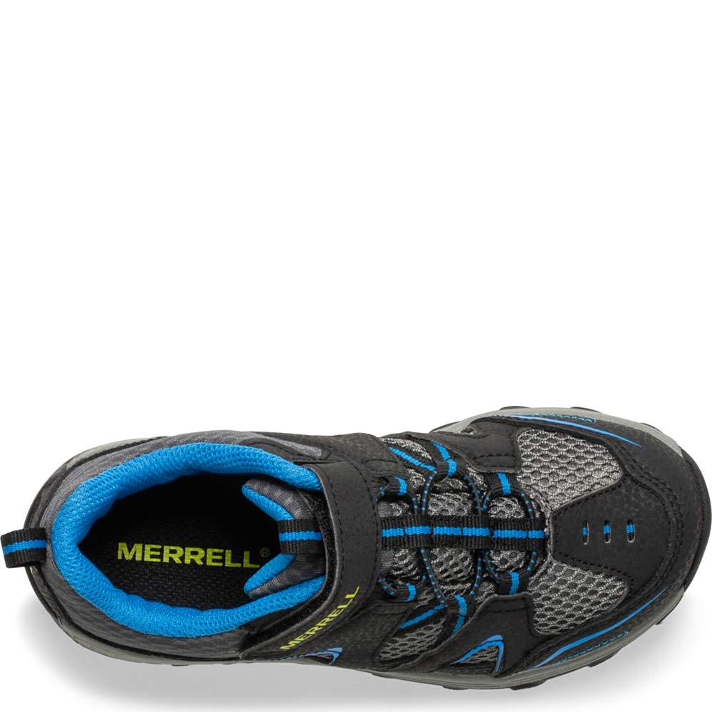 Merrell Boys' Trail Chaser Hiking Sneaker, Black/Blue, 4.5 Wide Big Kid