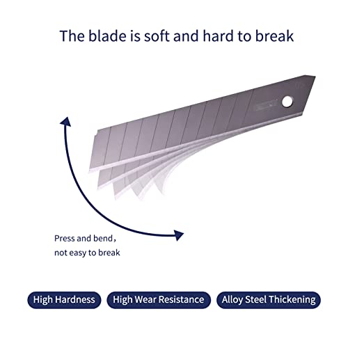 WEXWE 18mm Utility Knife Replacement Blades,60 Degree Snap Off SK4 Steel Blades for Retractable Cutting Knives, Hobby, Craft Knife, Box Cutter 20PCS