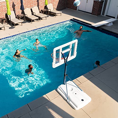 Lifetime 1306 Pool Side Height Adjustable Portable Basketball System, 44 Inch Backboard