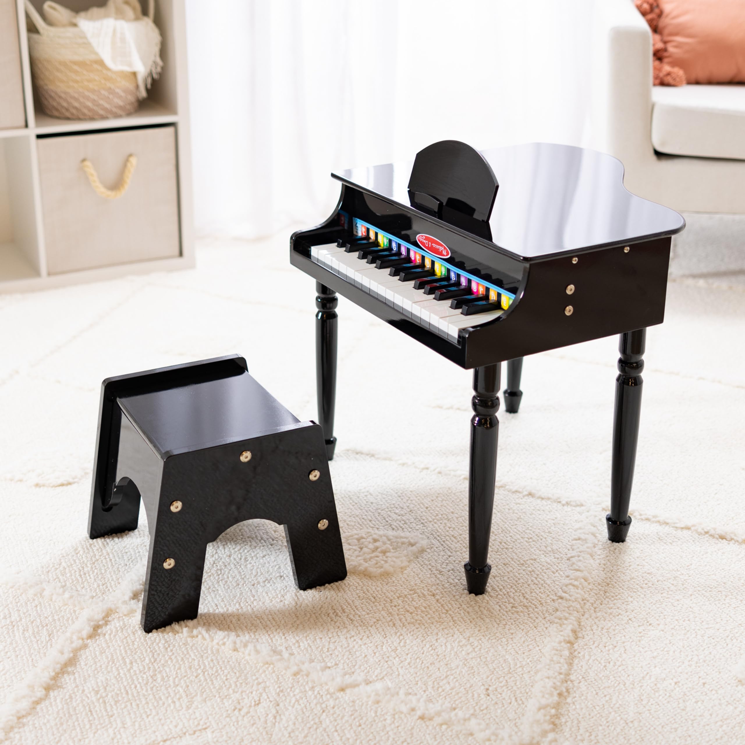 Melissa & Doug Learn-to-Play Classic Grand Piano, Mini Keyboard with 30 Hand-Tuned Keys (23.65” H x 21.4” W x 10.05” L)