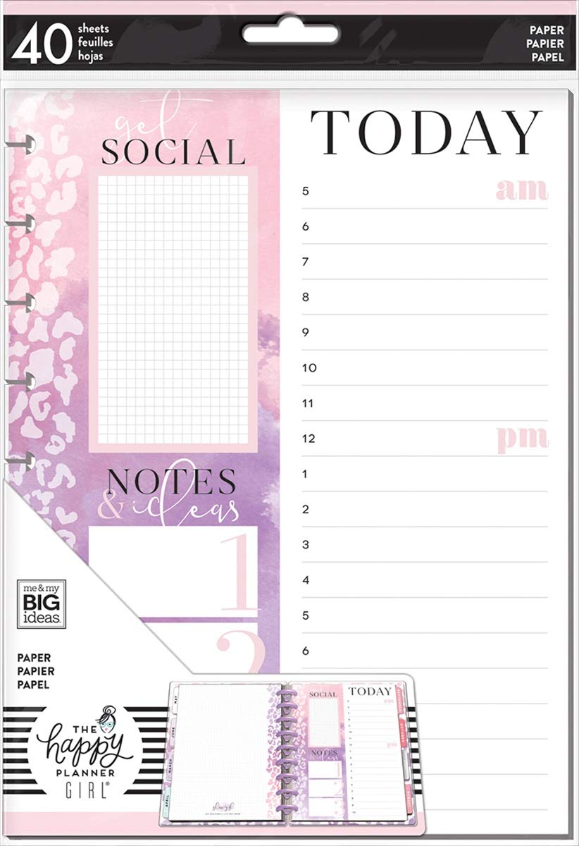 ME & MY BIG IDEAS Planner Fill Sheet, Glam Girl Social