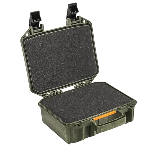 Pelican Vault - V100 Multi-Purpose Hard Case with Foam for Camera, Drone, Equipment, Electronics, Sportman's Pistol Case, and Gear (OD Green)