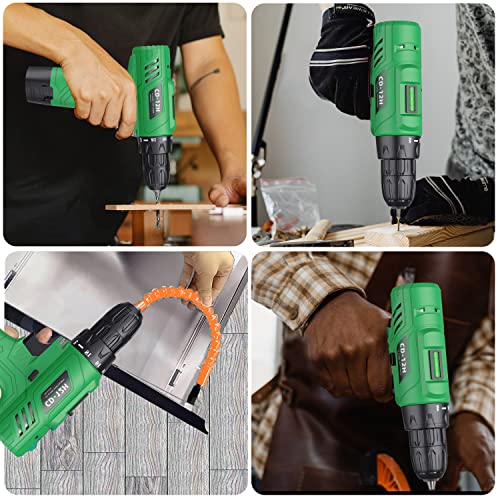 Tegatok Power Drill Cordless, 12V Cordless Drill with Battery and Charger, Electric Drill with Variable Speed and 18+1 Torque Setting, 25 Drill Bits for Drilling and Screwing