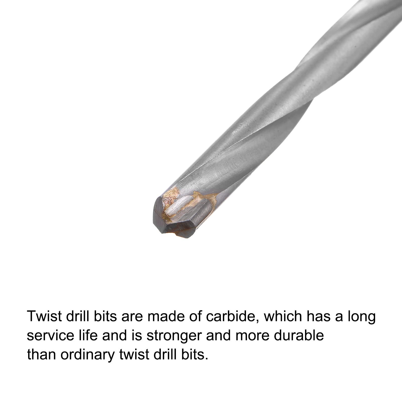 uxcell 7mm Cutting Dia Cemented Carbide Twist Extra Long Drill Bit with Round Straight Shank for Hardened Steel Stainless Steel, 130mm Length 2 Pcs