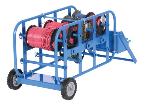 Vestil WIRE-D-E Steel Economy Wheel Wire Reel Caddy, Blue, 17-3/4" Width, 43-1/4" Height, 19-1/2" Depth, 150 lbs Capacity