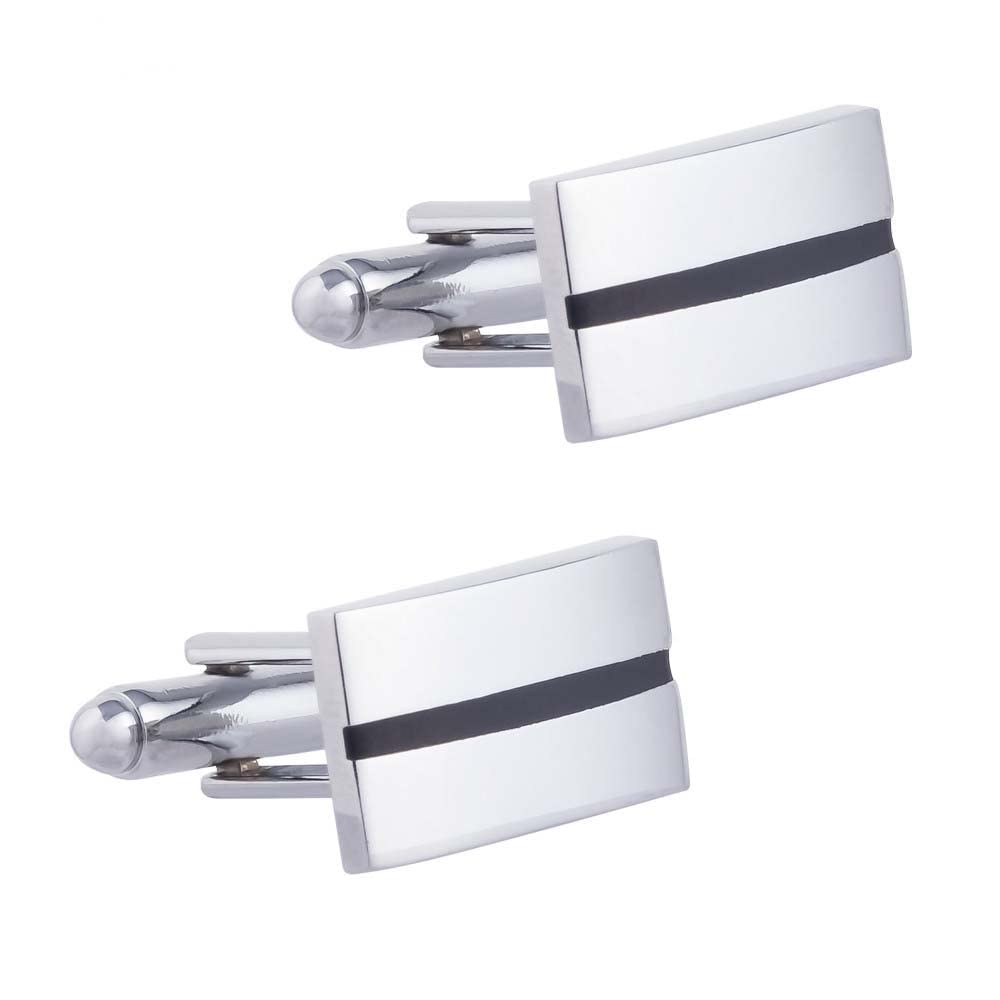 Rectangular Black Enamel Spot Painted Cufflinks Men's French Shirt Cuff Button Cuff Studs