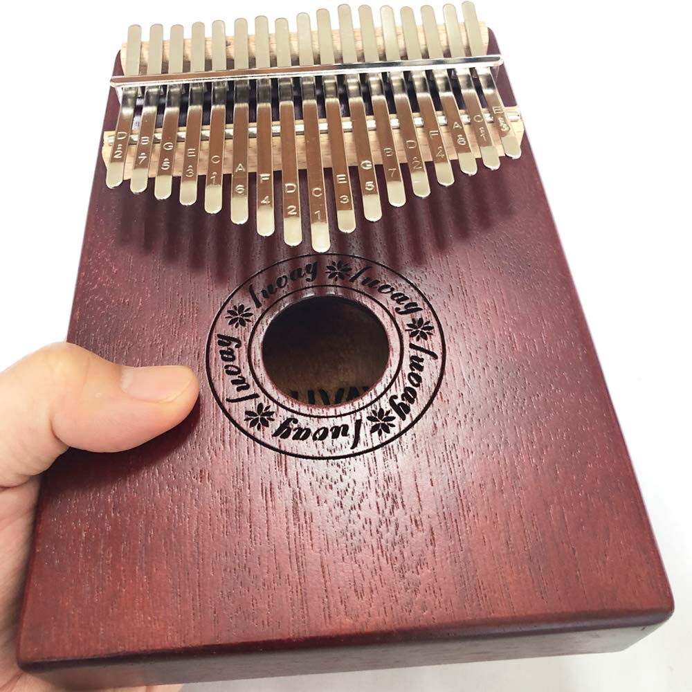 Luvay Kalimba 17 key Thumb Piano, Solid Mahogany Body (Dark Color)