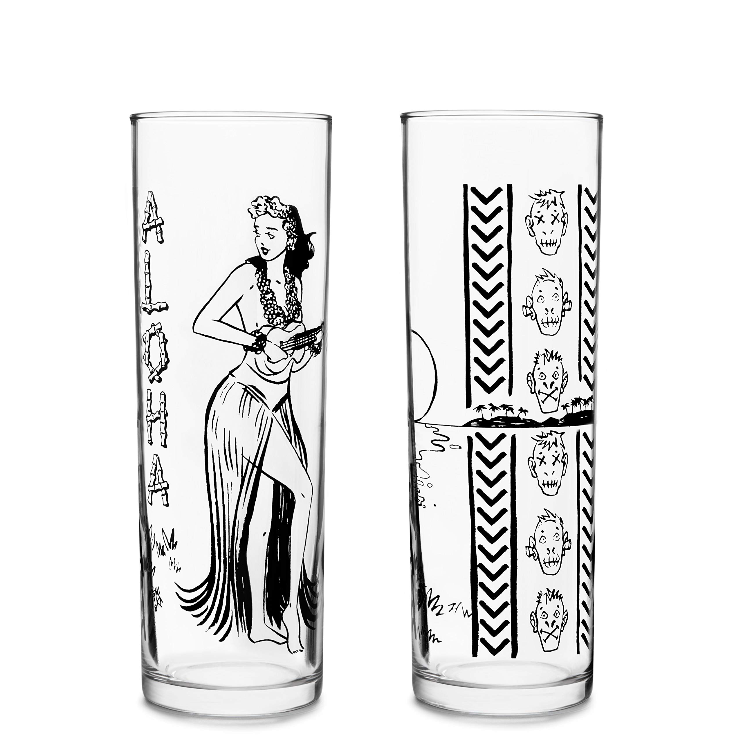 Libbey Tiki Kahiko Zombie Glass, Clear, 13.5-ounce, Set of 4