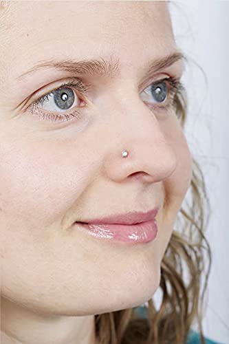 QWALIT Nose Studs 20g Nose Stud Diamond Nose Rings Stud for Women Surgical Steel Nose Piercing Stud Cute Nose Studs L Shaped Flower Heart Stud Nose Ring Gold