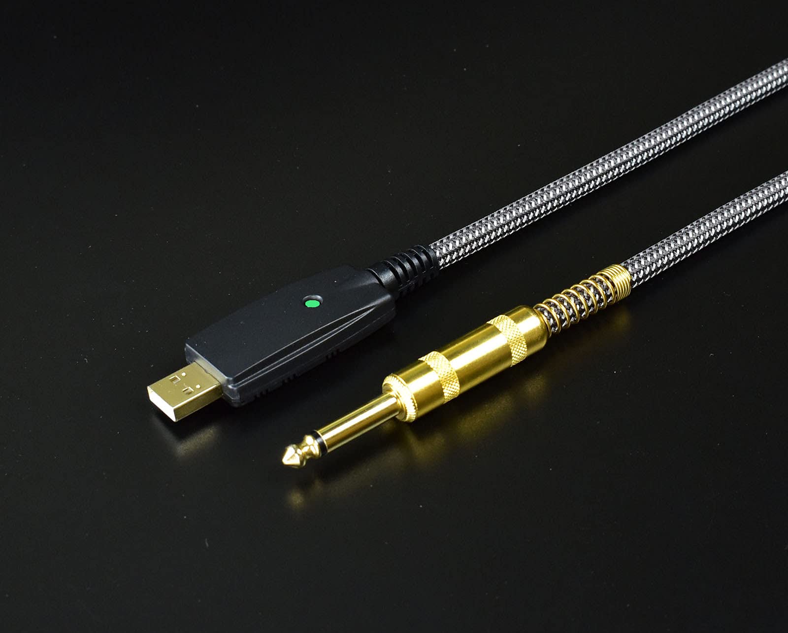 Mugteeve Guitar to USB Cable Adapter - USB to 1/4" TS Electric Bass Guitar Cord for Recording,Quarter Inch Male Jack to Computer USB Interface,Nylon Braided, OFC Shield,Plug-and-Play Connection,10FT