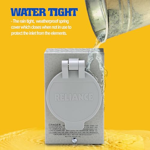 Reliance Controls Corporation PB20 20-Amp NEMA 3R Power Inlet Box for Generators Up to 5,000 Running Watts,Gray